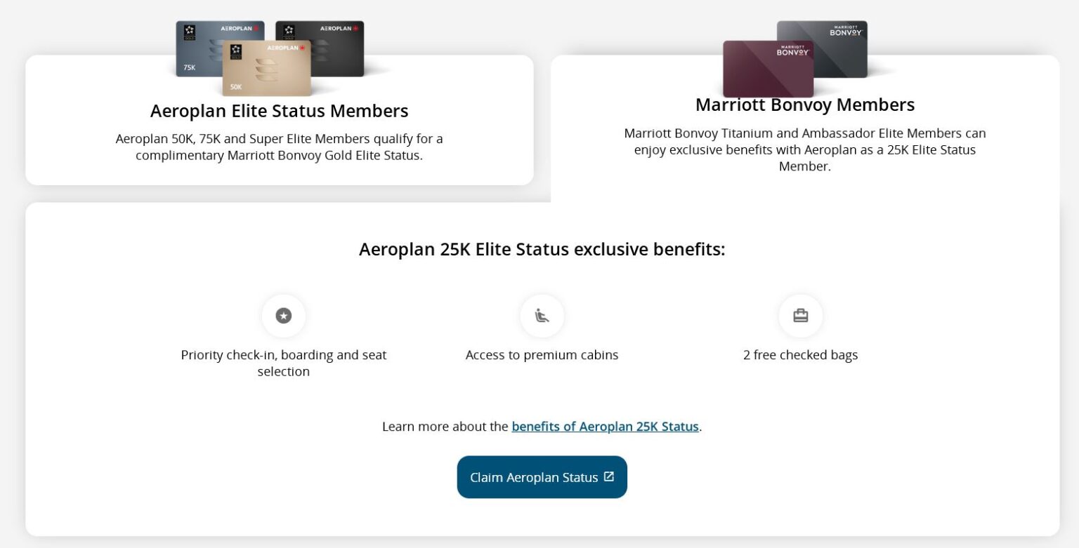 Status Match bei Marriott Bonvoy und Air Canada Aeroplan ...
